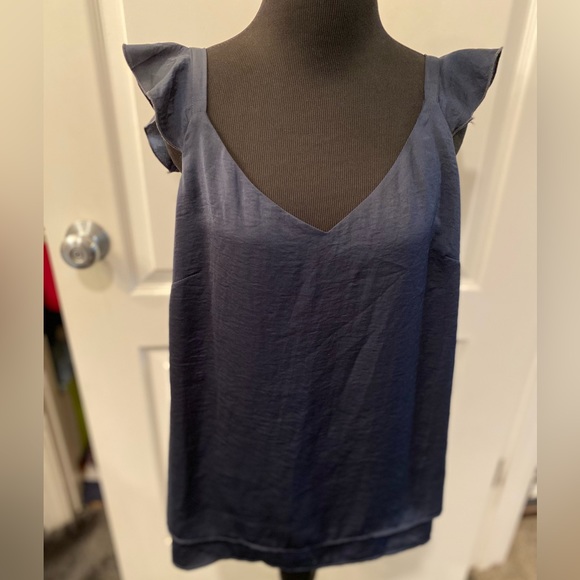 CAbi | Tops | New Nave Blue Ruffled Tank From Cabi | Poshmark